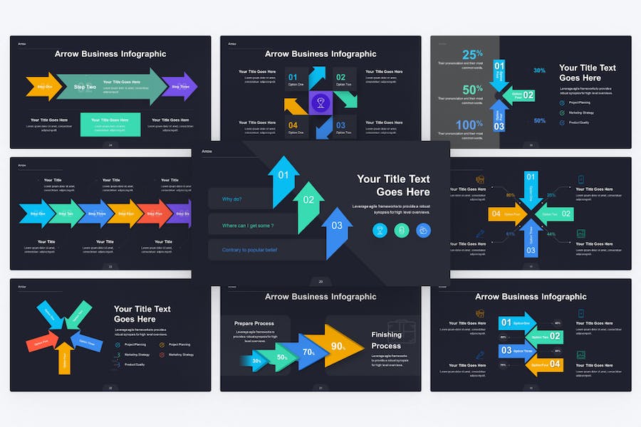 箭头-流程-信息图表-PowerPoint-模板 arrow-process-infographic-powerpoint-template-PPT派
